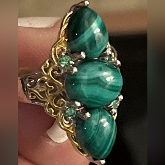 Jewelry | African Malachi Silver Ringthe Ring Is Silver Stones Are Set ...